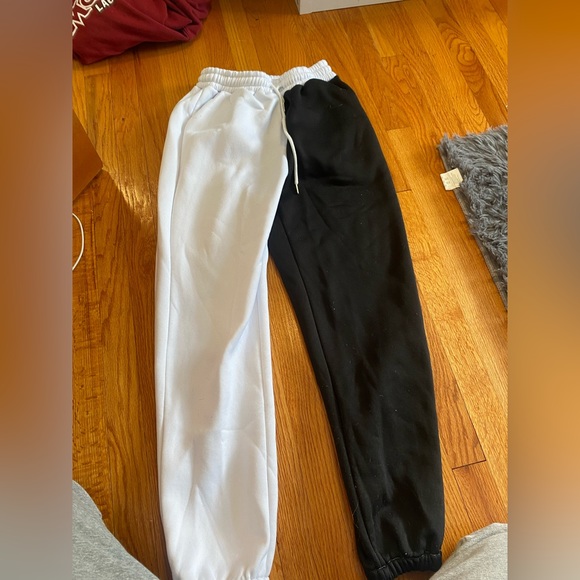 Pants & Jumpsuits | Half Black Half White Joggers | Poshmark